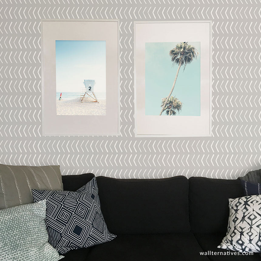 Tribal Removable Wallpaper - Geometric Arrows Pattern - Peel and Stick ...