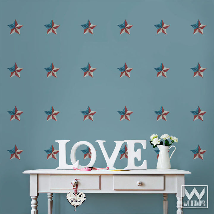 Stars and Stripes Wall Stickers Pattern Pack For Party Decorations ...